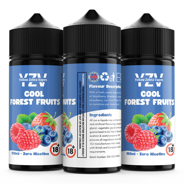 100ml Cool Forest Fruits Flavoured e-liquid – Yellow Zebra Vapes