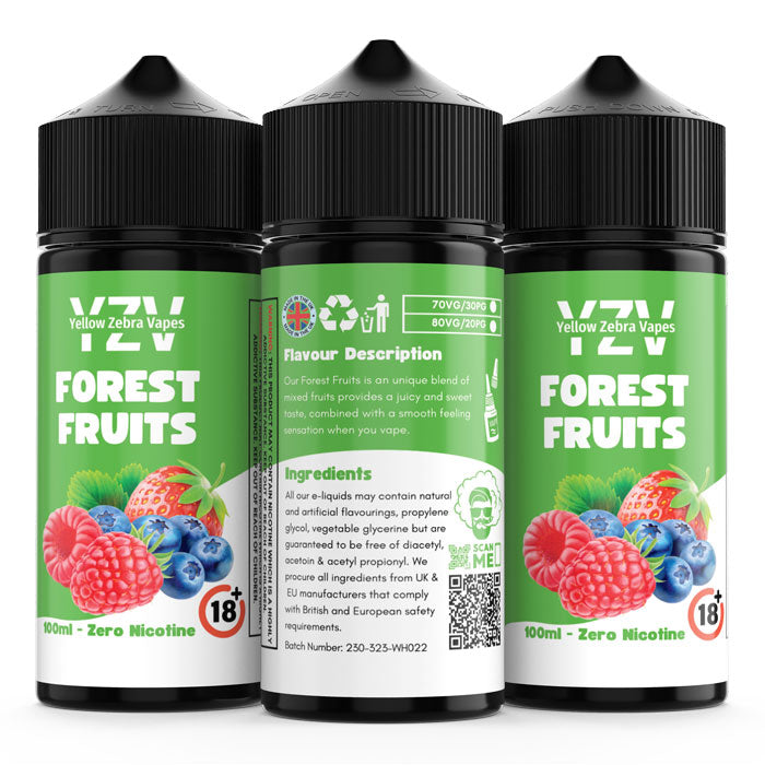 100ml Forest Fruits Flavoured e-liquid – Yellow Zebra Vapes