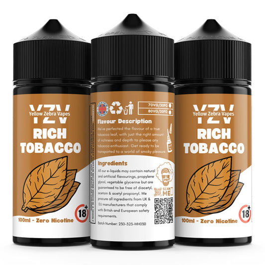 Our Tobacco Flavoured E-Liquid Collection – Yellow Zebra Vapes